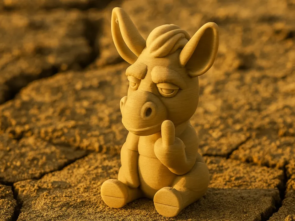 The cheeky donkey with attitude middle finger - Free 3D Print Model ...