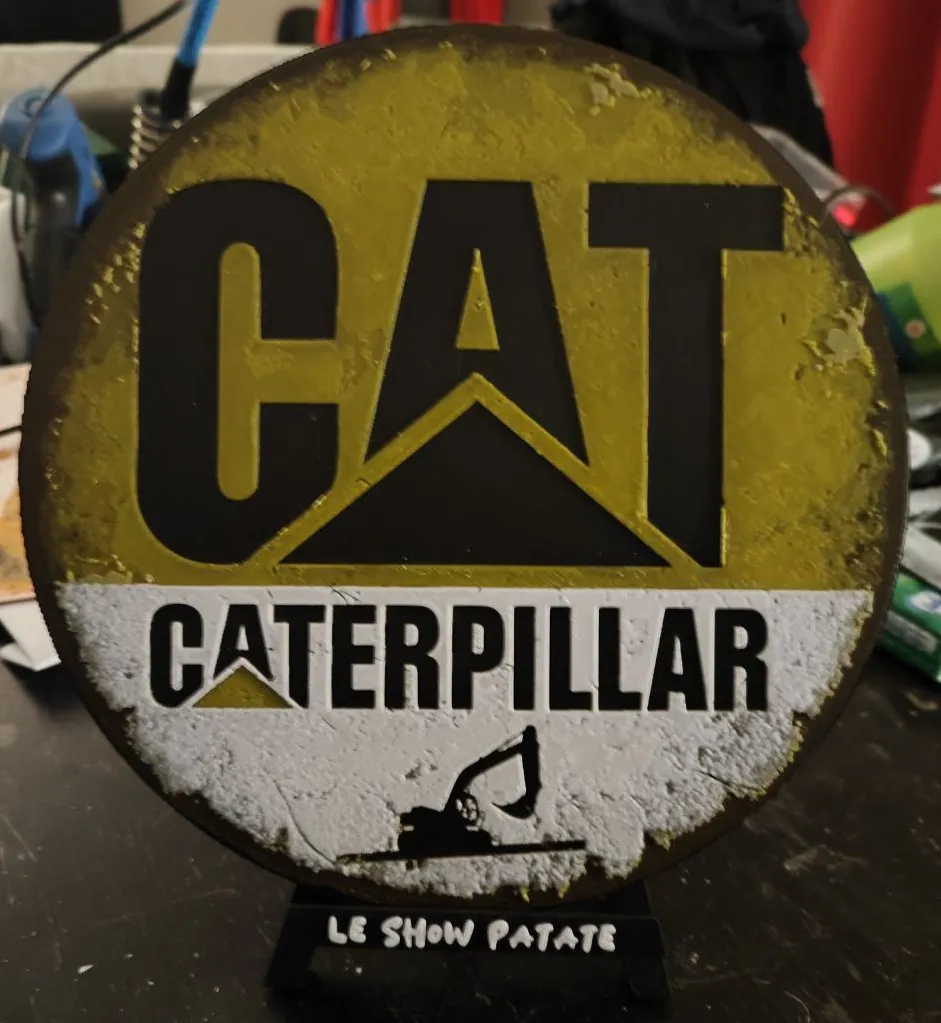 Plaque vintage Caterpillar hueforge by leshowpatate - MakerWorld