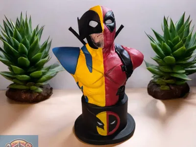 Deadpool and Wolverine bust by Dover 3D Printing MakerWorld: Download ...