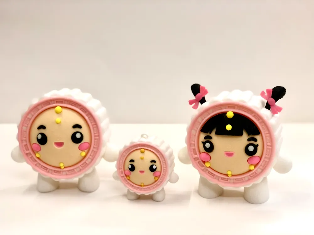 Adorable Cartoon Mooncake Girl Mooncake Family Cute Mooncake Gift Box ...