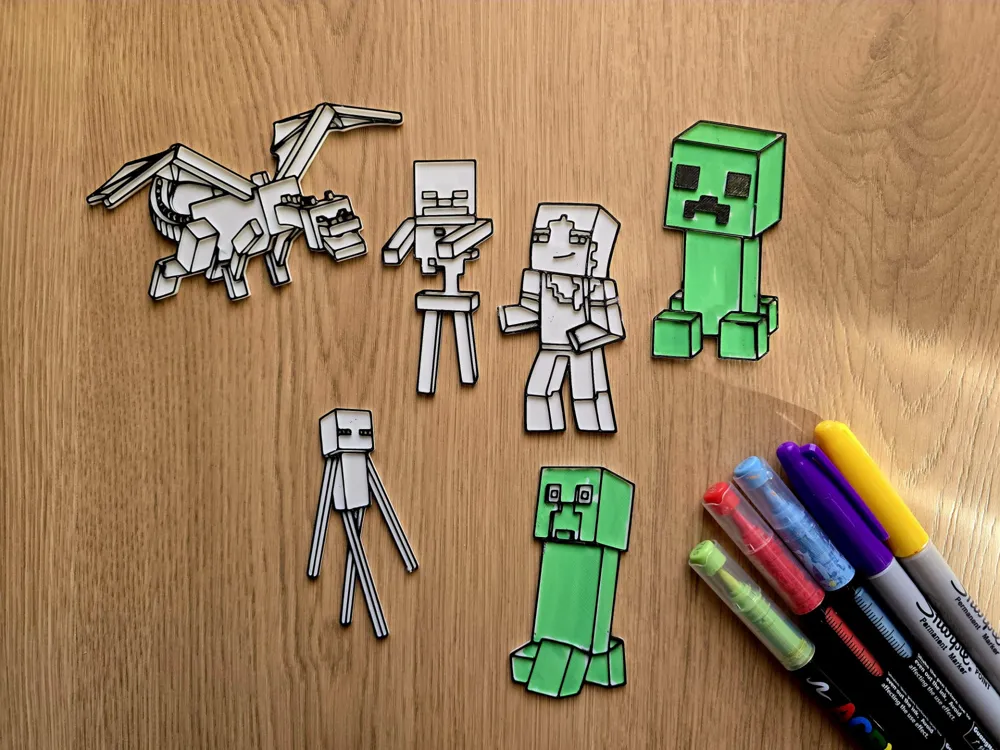 Minecraft Creeper Dragon Sketelon DIY Coloring Set by Merilno3D ...