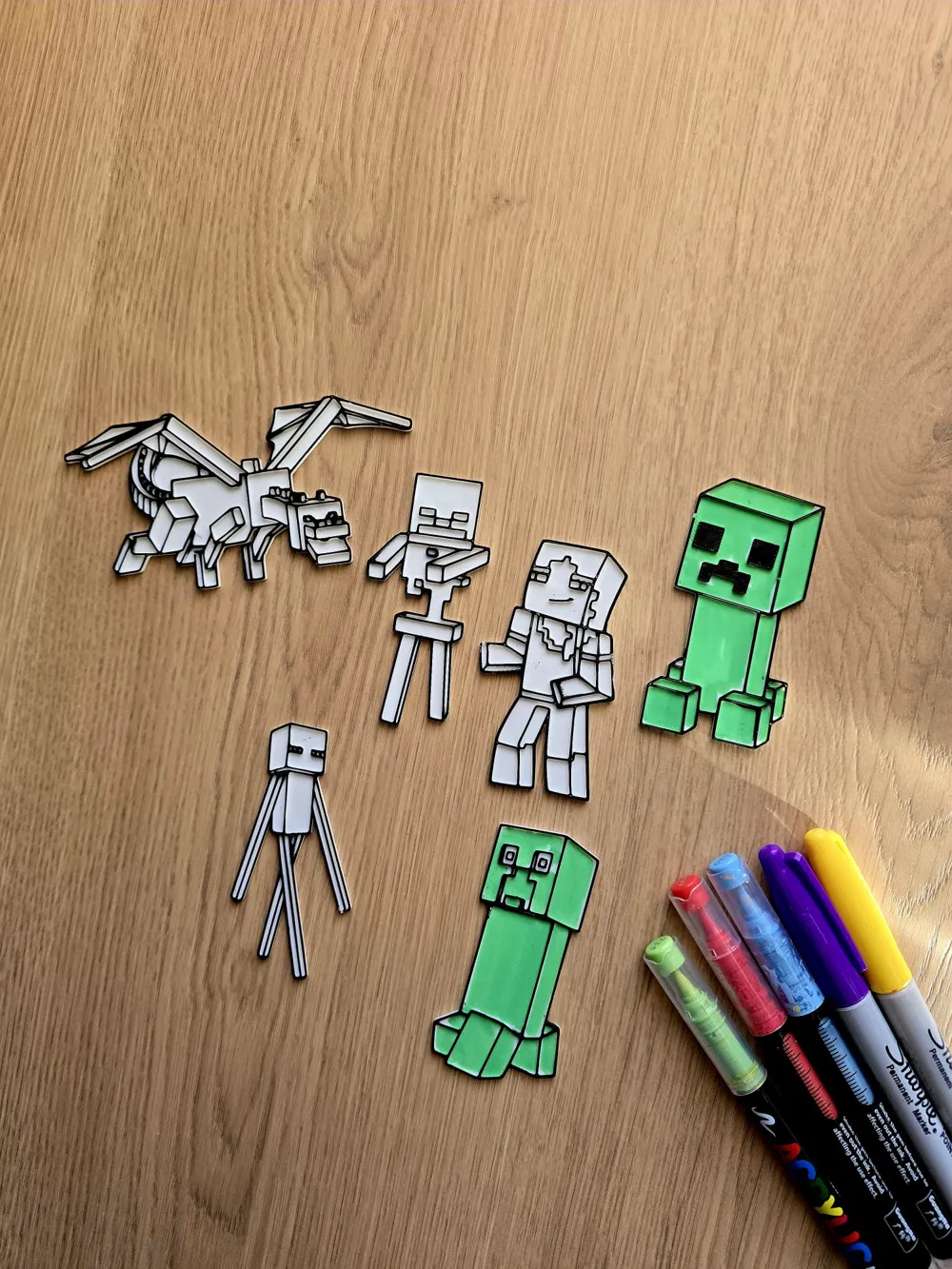 Minecraft Creeper Dragon Sketelon DIY Coloring Set by Merilno3D ...