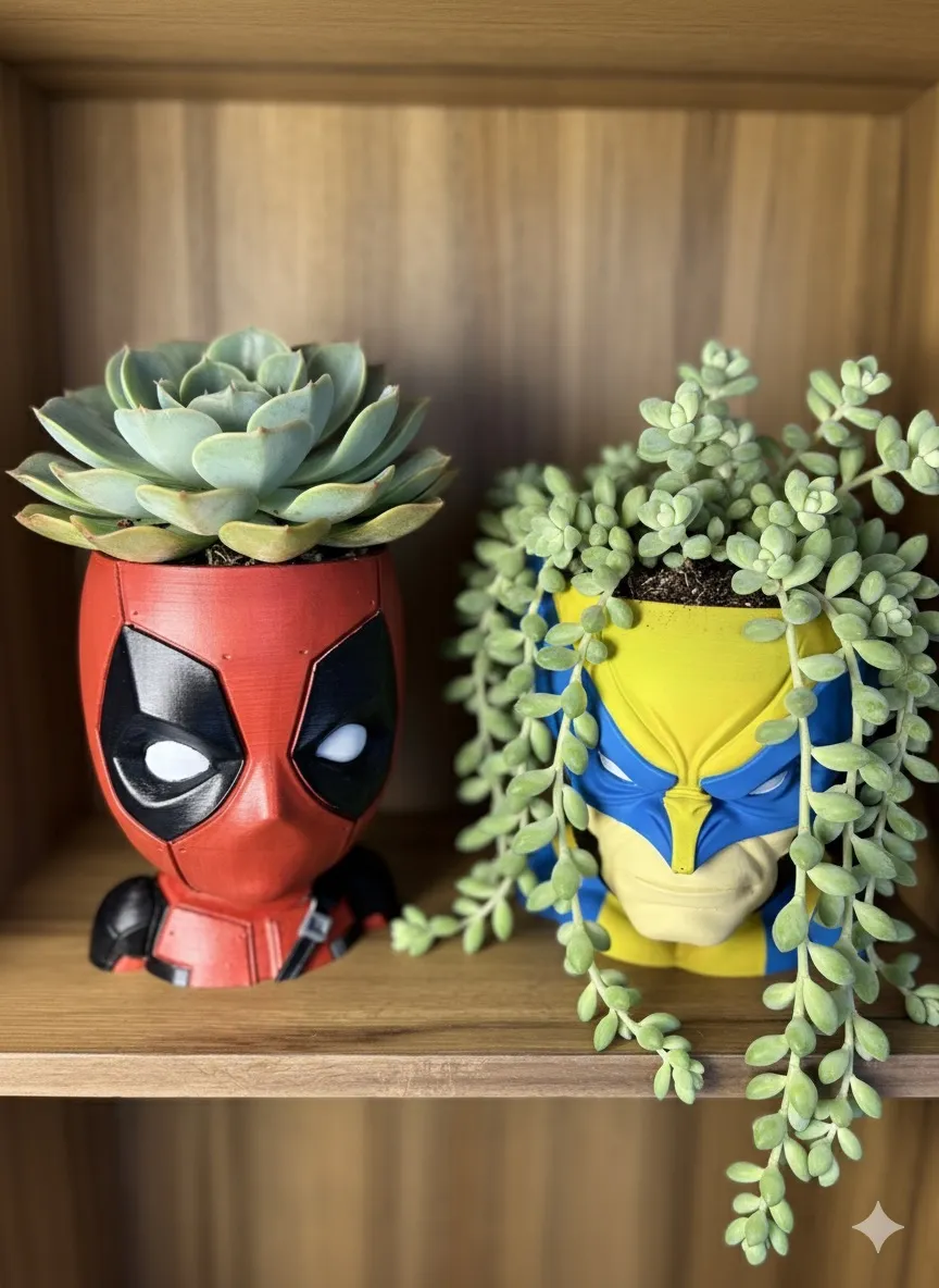 Marvel - Deadpool planter pot single color - Free 3D Print Model ...