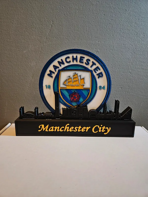 manchester city with skyline by Rotterdam_3d_Art MakerWorld: Download ...