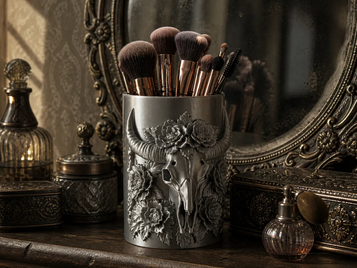 Skull & Roses Organizer – Gothic Desk Decor - Free 3D Print Model ...