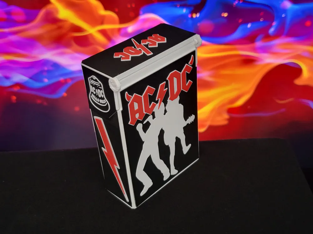 AC/DC skin for Cigarette box (80) with frame - Free 3D Print Model ...