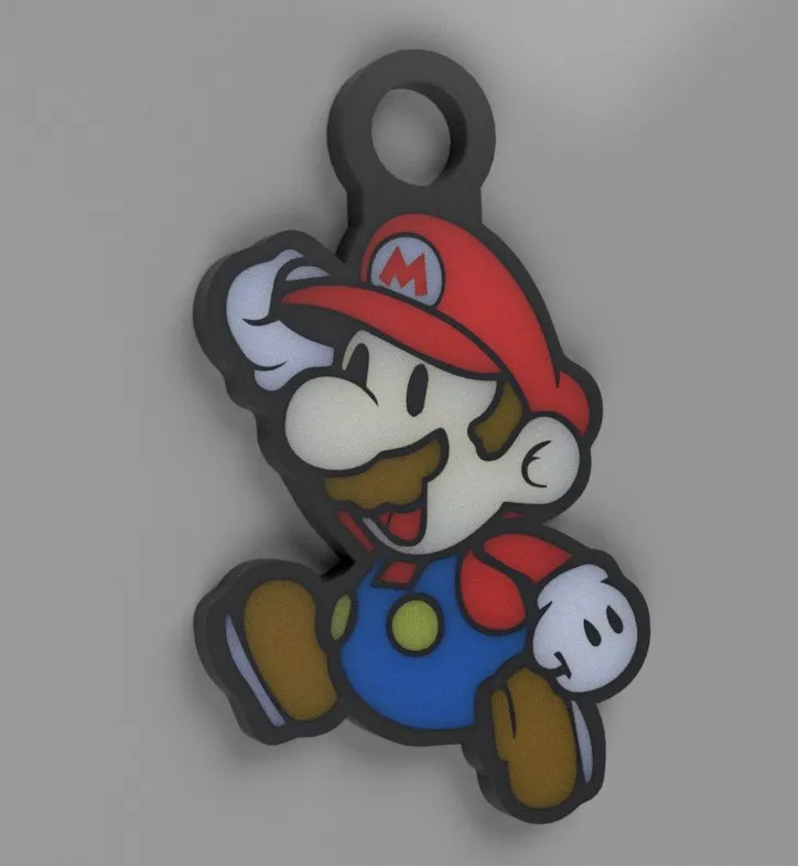 Keychain Mario Paper- Super Mario Theme by Alexandre Paixao - MakerWorld