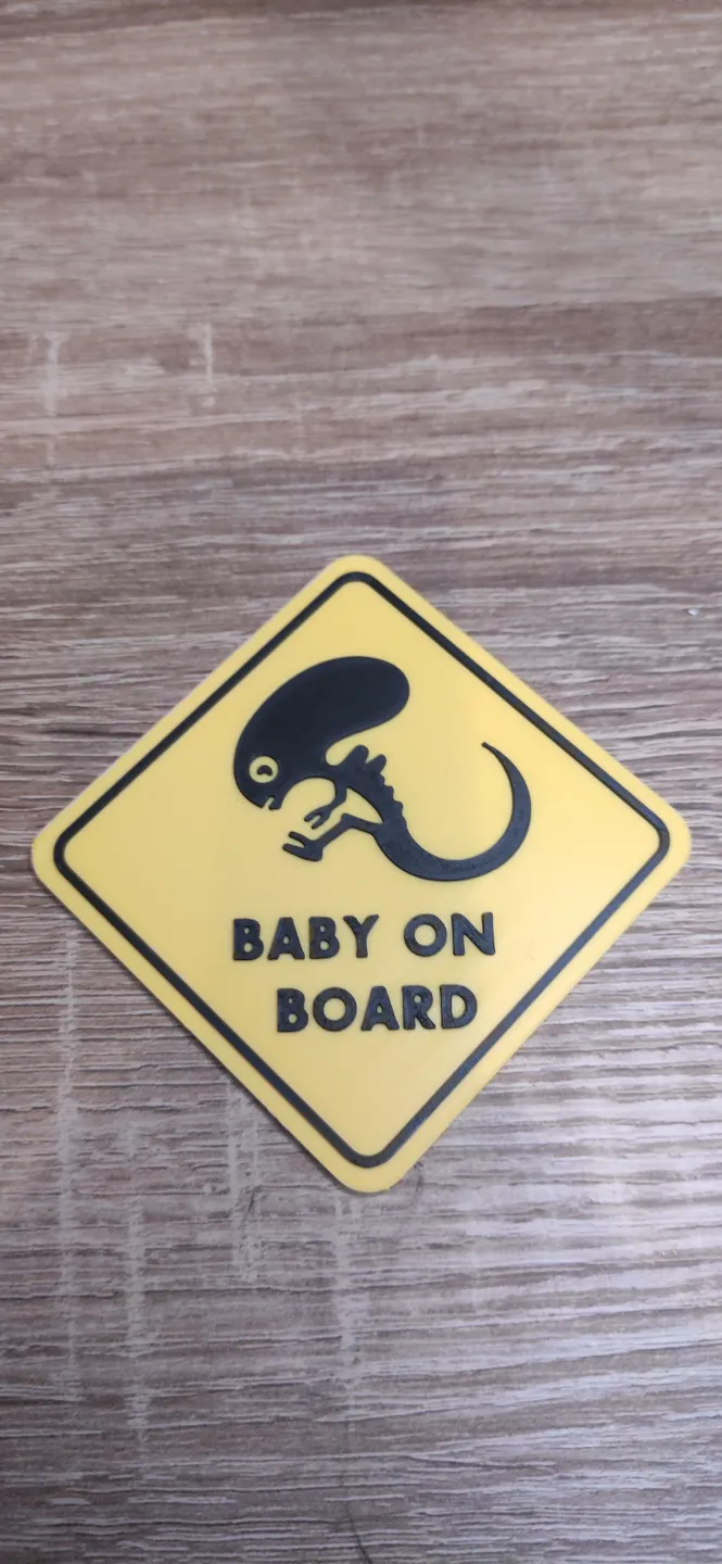 Baby on board sign (alien) by Carlson - MakerWorld