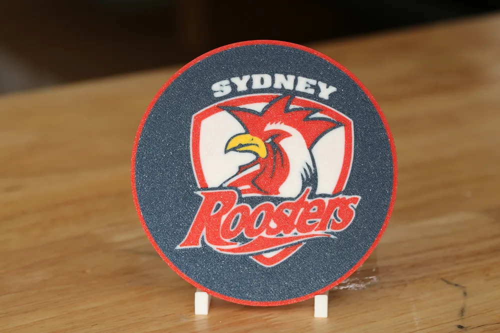 Sydney Roosters NRL Rugby Logo 100mm Round Coaster by The 3D Print ...