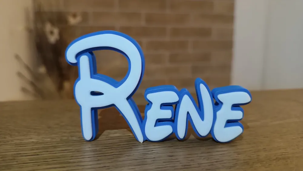 Rene Name Disney Font - Free 3D Print Model - MakerWorld