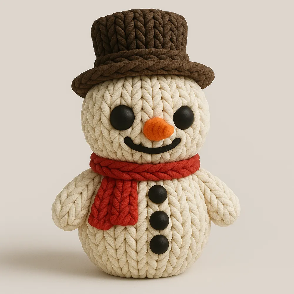 Knitted Snowman with Top Hat – Cute Winter - Free 3D Print Model ...