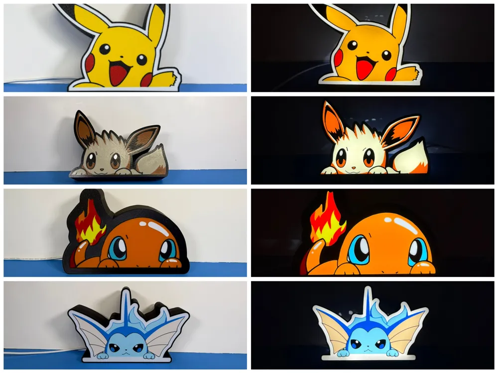 Pokemon Light Boxes | Night Lights - Free 3D Print Model - MakerWorld