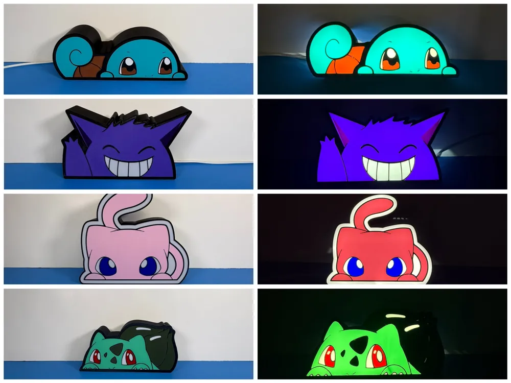 Pokemon Light Boxes | Night Lights - Free 3D Print Model - MakerWorld
