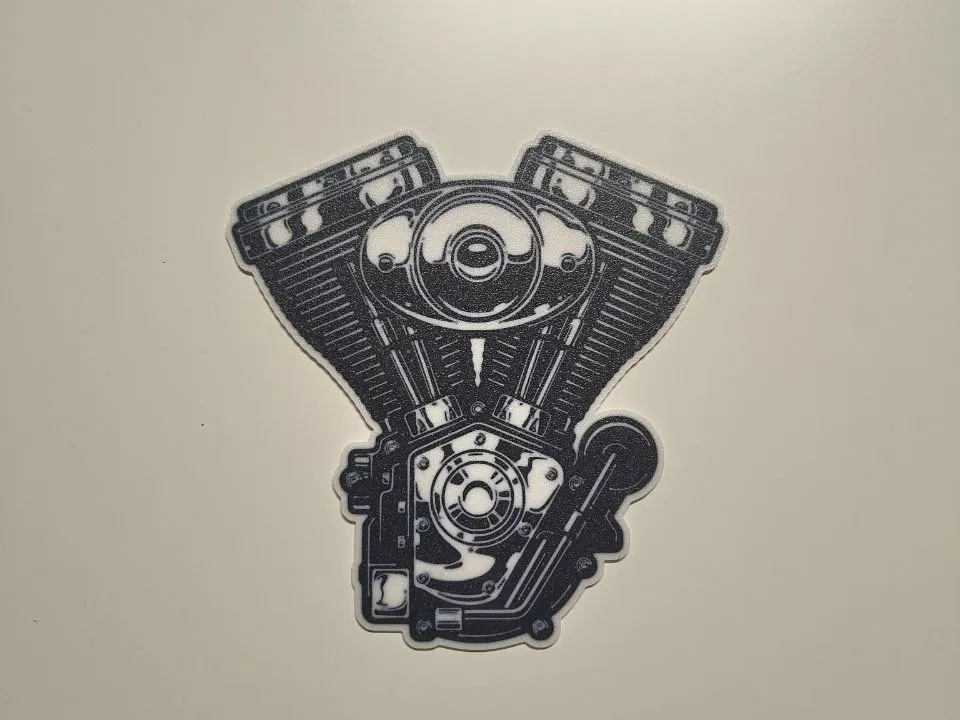 V-Twin Engine Block - Old School - wall art - Free 3D Print Model ...