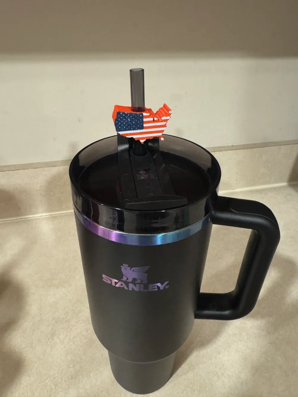 USA Outline American Flag Stanley Cup Straw Topper by Carman3D - MakerWorld