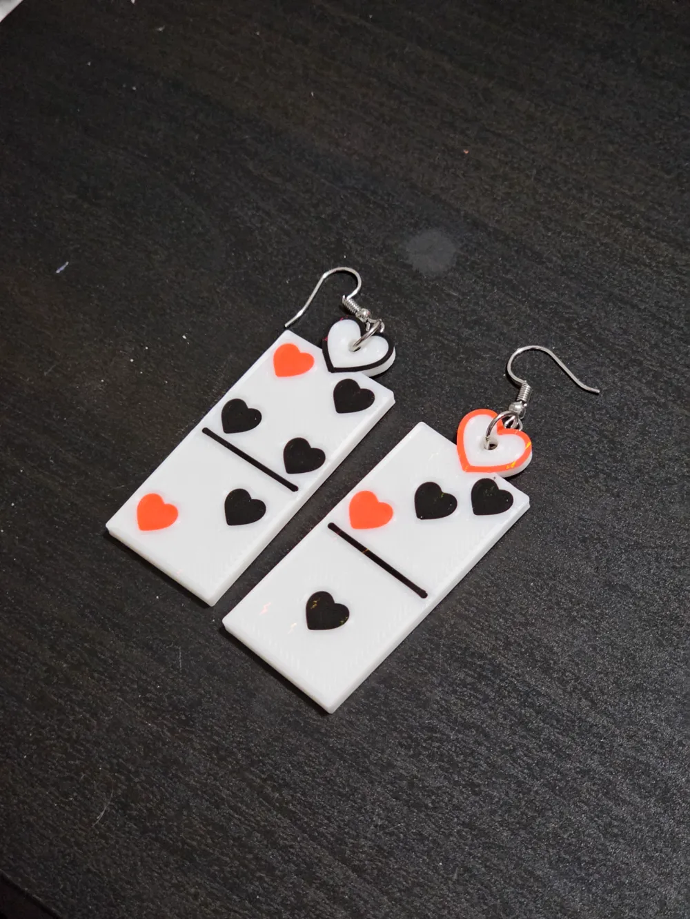 Heart Domino Earrings by Damarus - MakerWorld