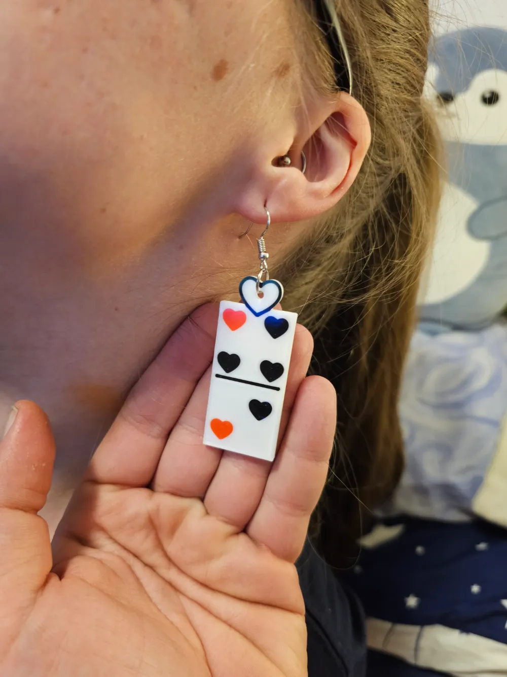 Heart Domino Earrings by Damarus - MakerWorld