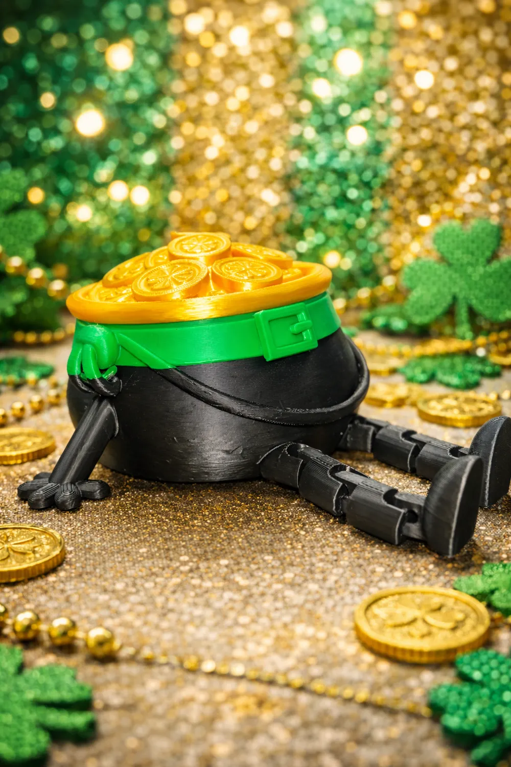 St Patrick’s Day Pot of Gold Buddy - Free 3D Print Model - MakerWorld