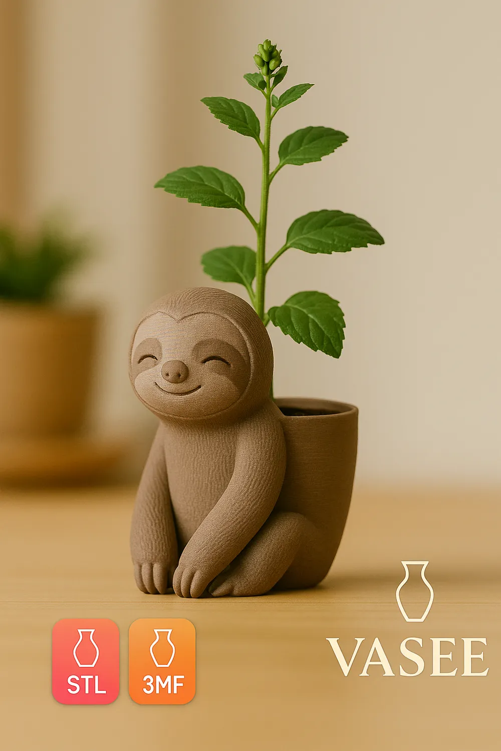 Sloth Planter – Relaxed and Cute Home Decor - Free 3D Print Model ...