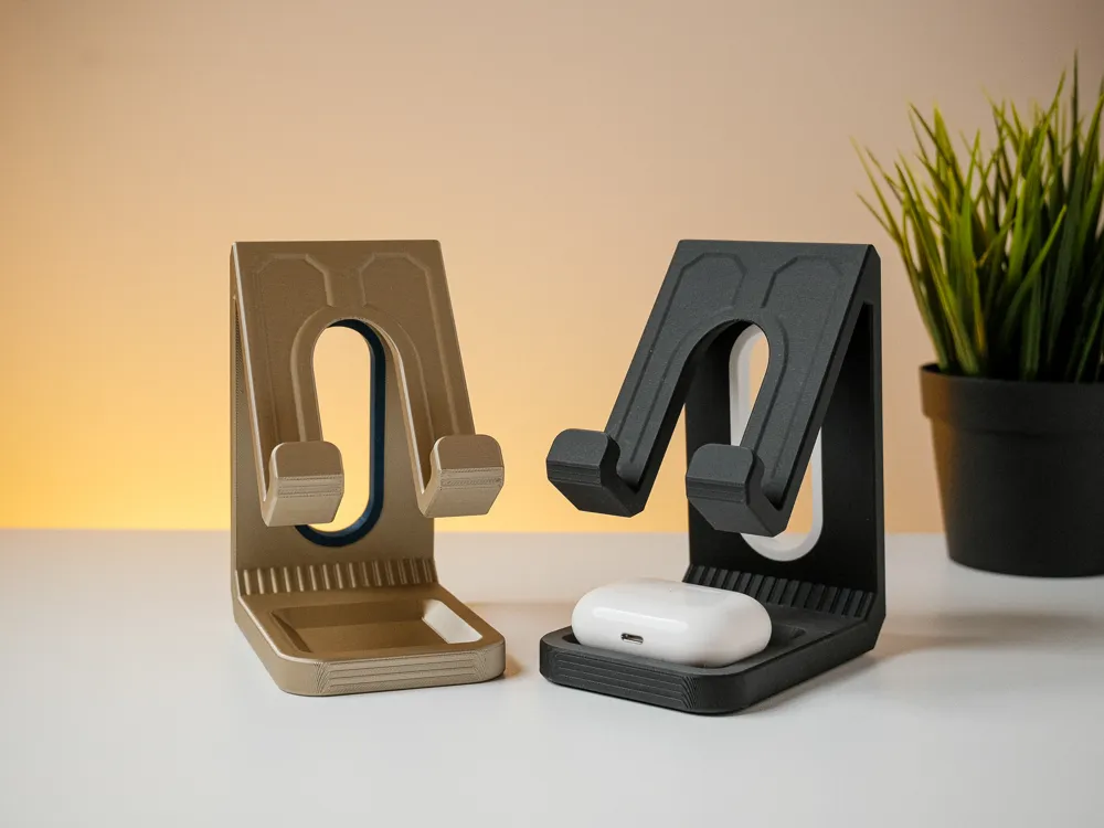 Modern Desk Phone Stand - Free 3D Print Model - MakerWorld