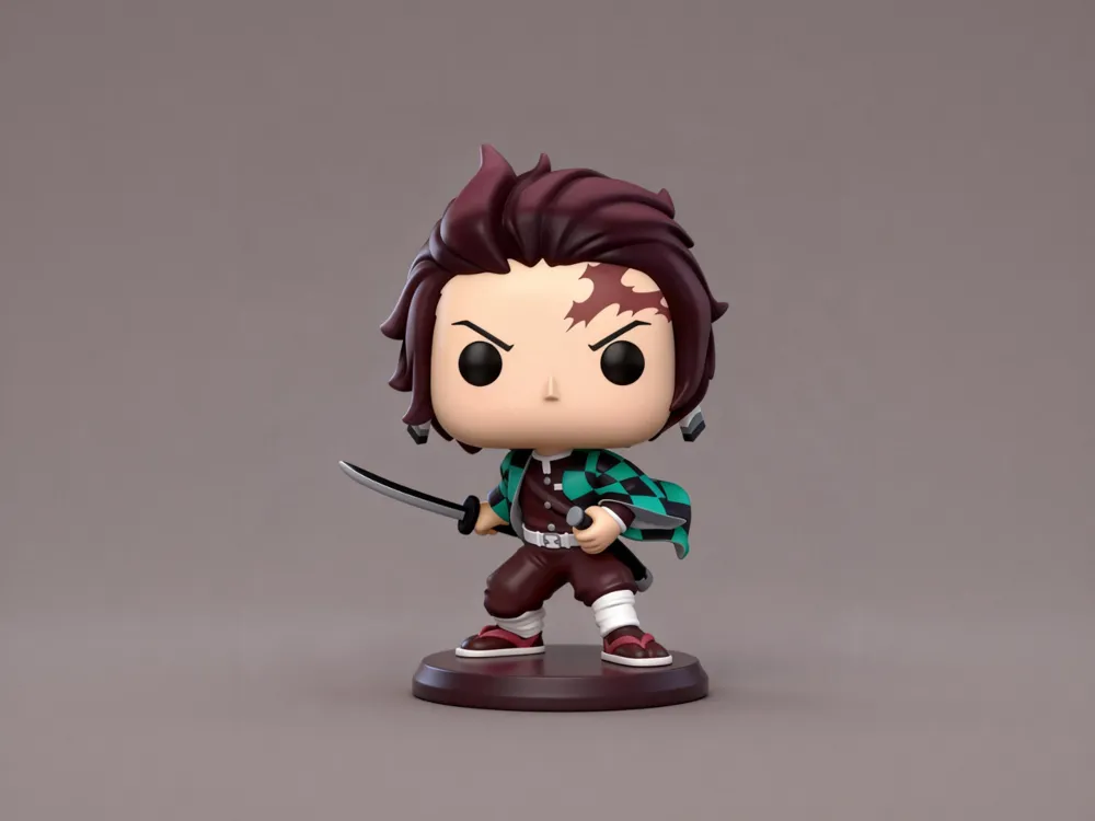 Kamado Tanjiro holding sword - Demon Slayer anime peripheral figure ...
