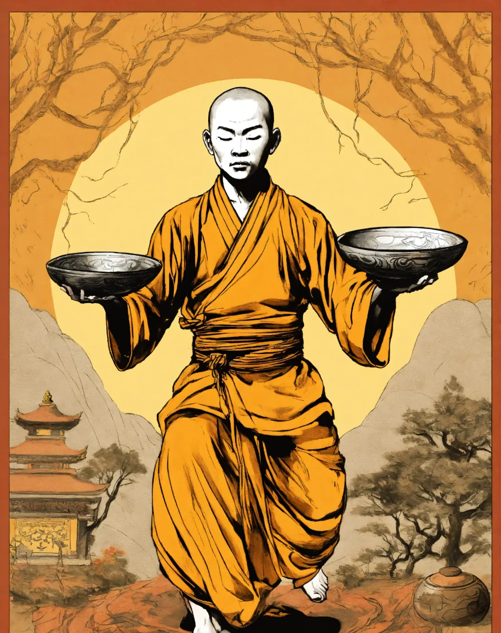 Shaolin Monk art by Yulian_Nikolov - MakerWorld