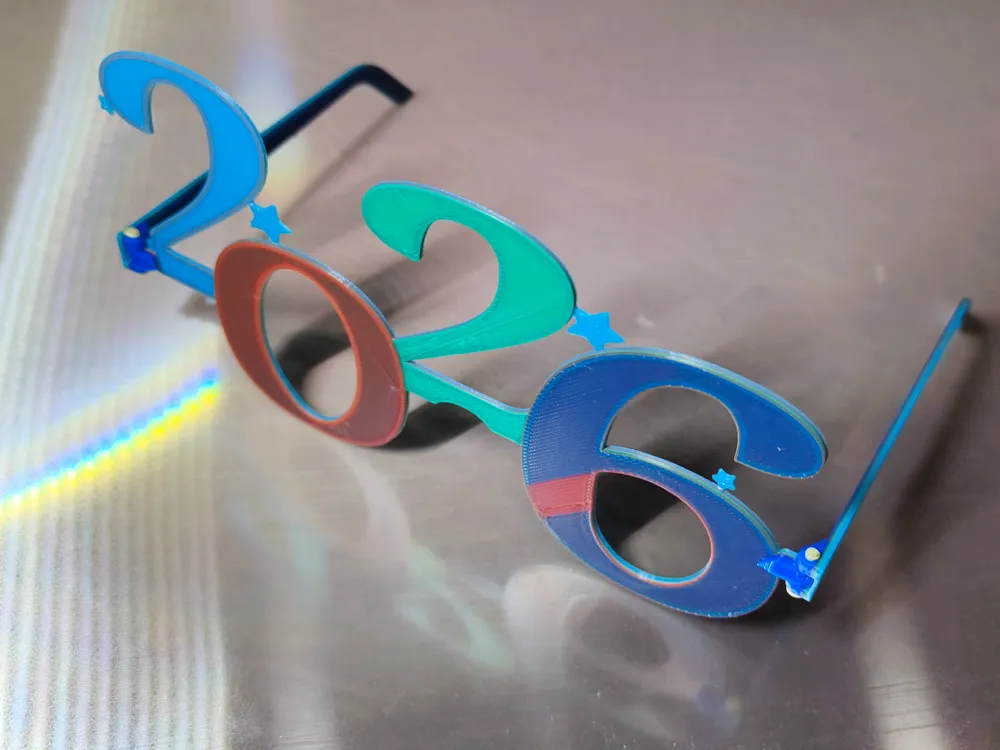 2026 New Year party glasses - Free 3D Print Model - MakerWorld