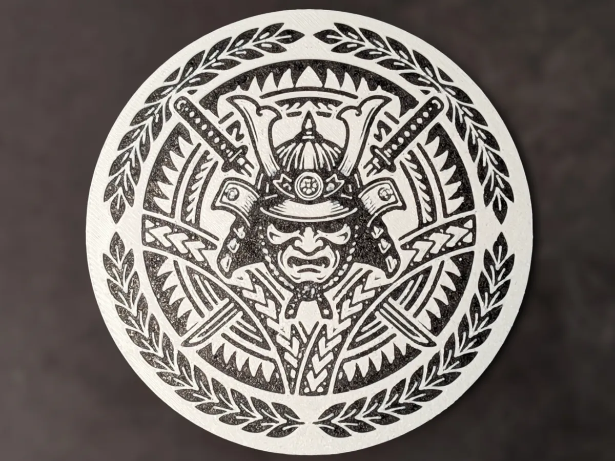 Samoan Samurai Fusion Emblem (HueForge) by Nikolai MakerWorld: Download Free 3D Models