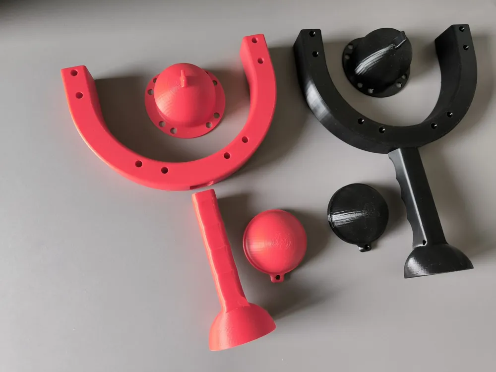 Snowball Slingshot With Snowball Making Cup - Free 3D Print Model ...