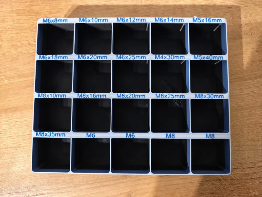 GridFinity Screw Sorting System M6-M8 by Attirixx MakerWorld: Download ...