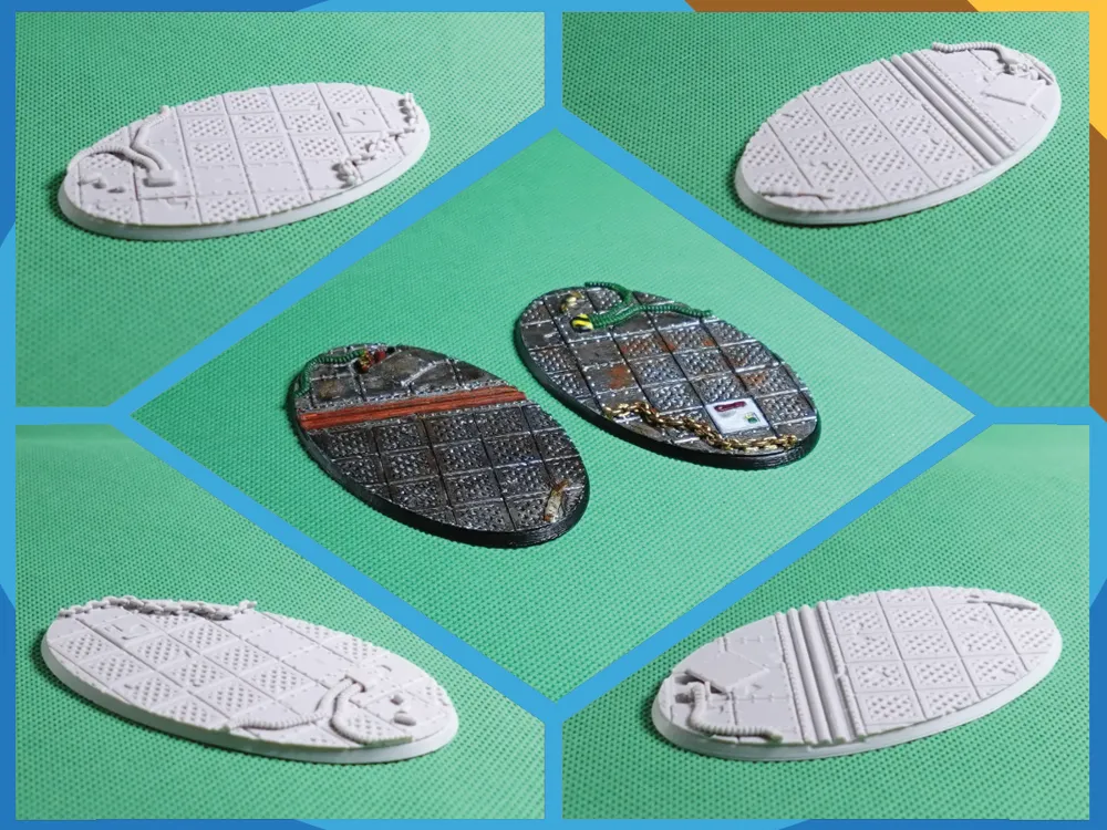 Industrial Style, 28mm scale Oval Miniature Bases by The Terrain Atelier MakerWorld: Download ...