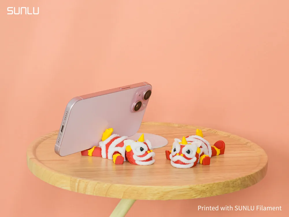 Flexi Lion Dance Phone Stand_SUNLU by SUNLU Official - MakerWorld