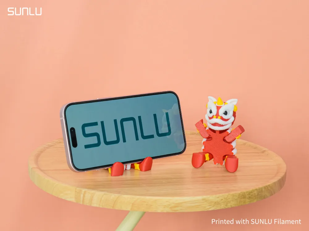 Flexi Lion Dance Phone Stand_SUNLU by SUNLU Official - MakerWorld
