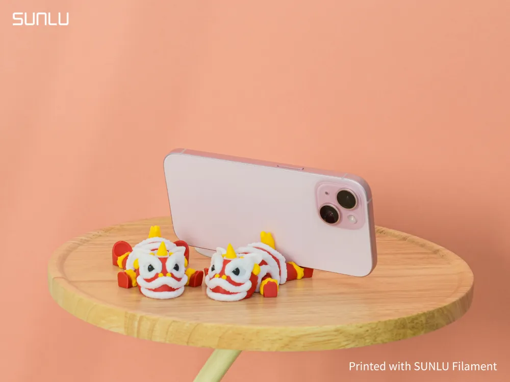 Flexi Lion Dance Phone Stand_SUNLU by SUNLU Official - MakerWorld