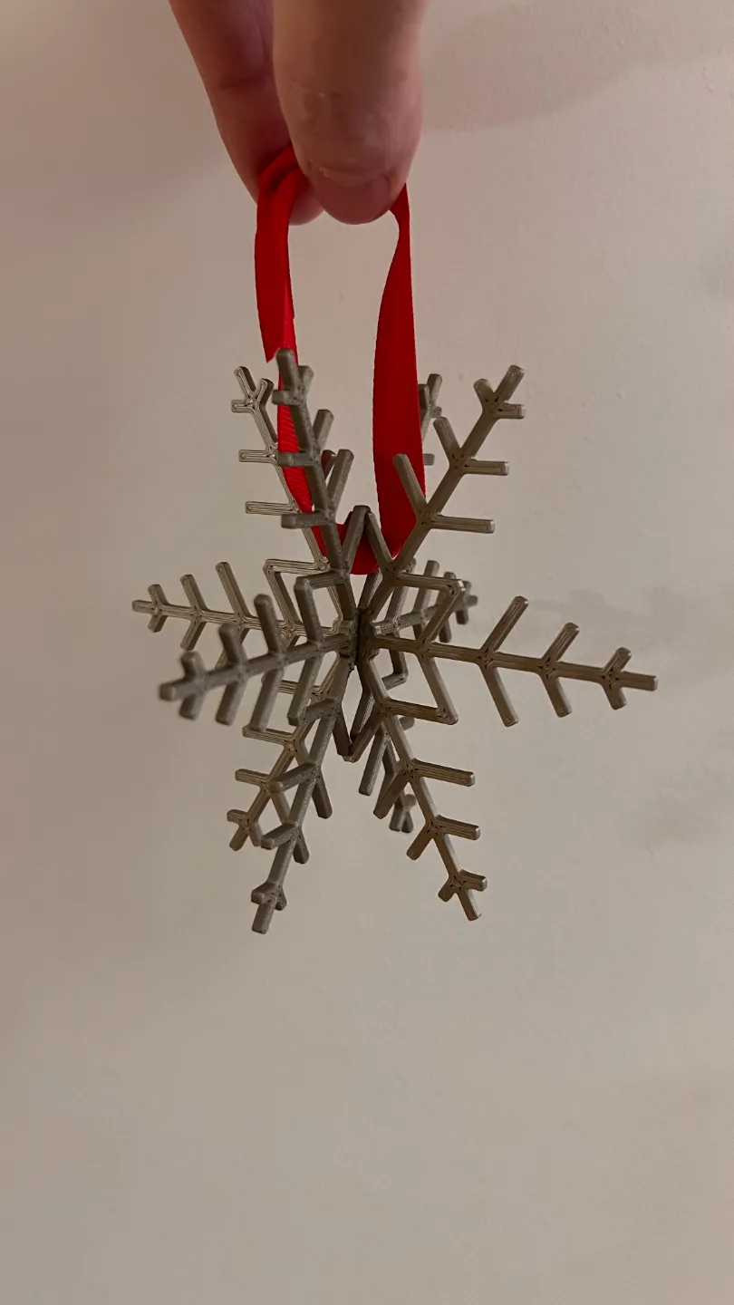 snap-together 3D snowflake ornament by BartmanEH - MakerWorld