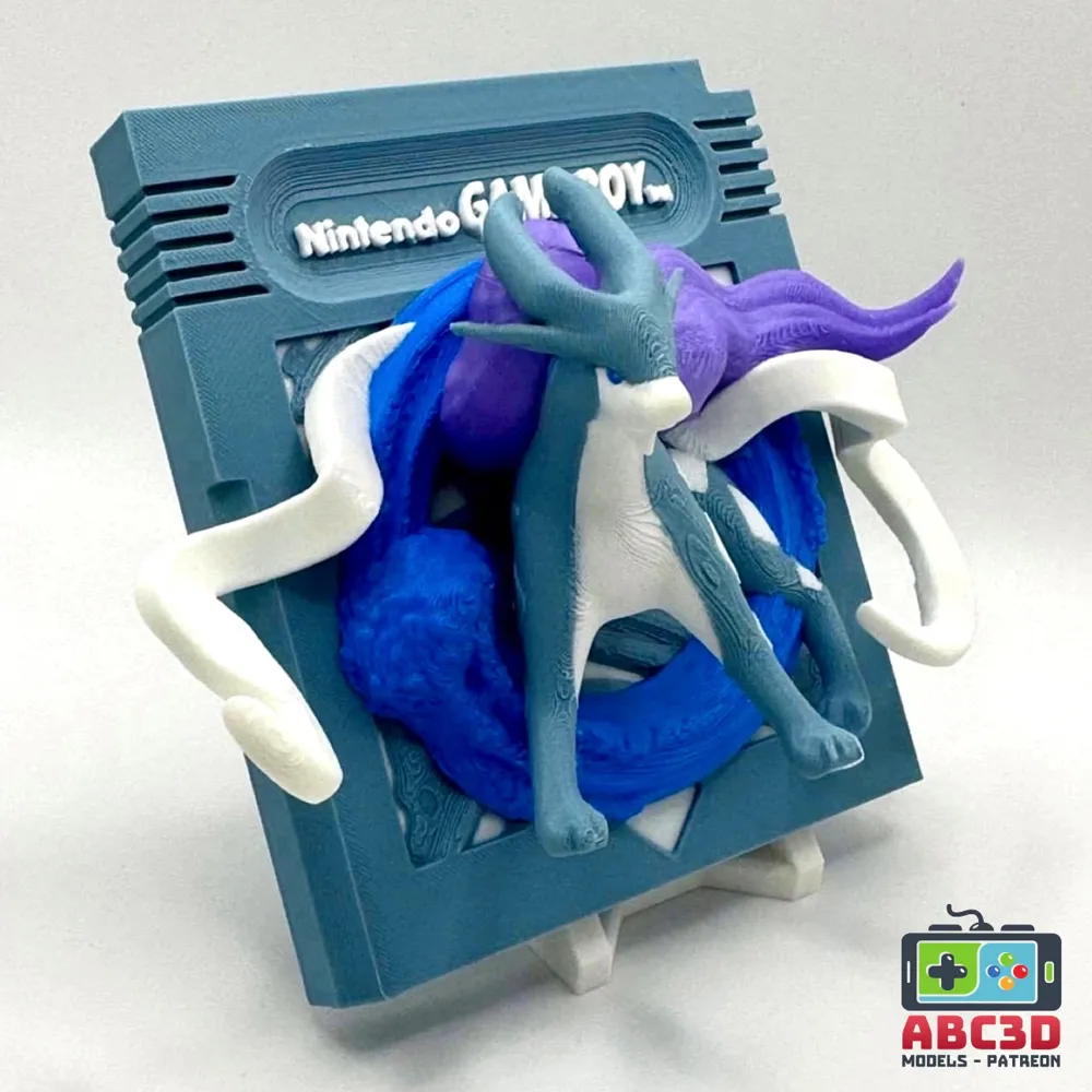 水君宝可梦水晶版Gameboy任天堂游戏卡带 来自 ABC3D - MakerWorld