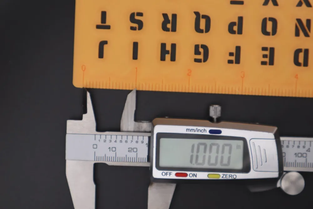 Ruler with stencil (Latin alphabet) by BuildByte3D - MakerWorld
