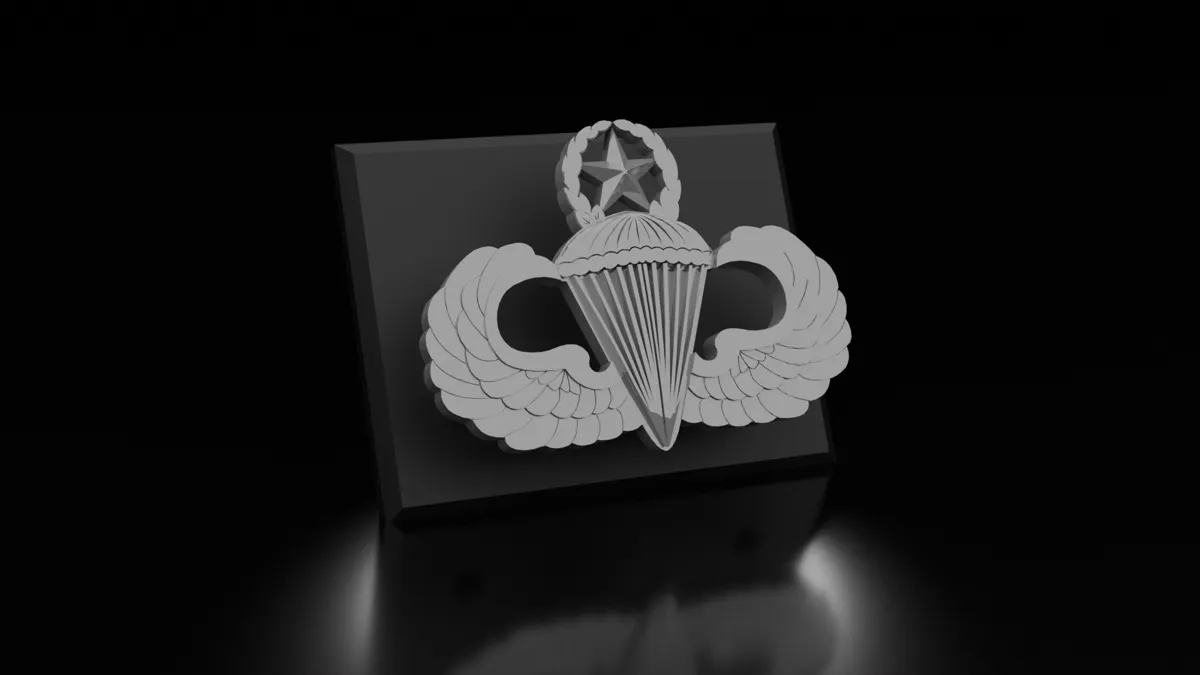 Master Parachutist Badge Jump Wings Floating Sign - Free 3D Print Model ...