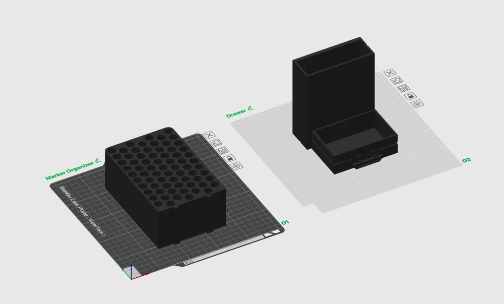 Round Marker Organizer with drawer by Mizugames MakerWorld: Download Free 3D Models