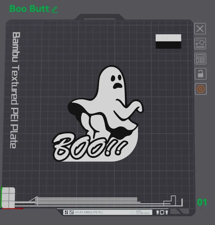 2D Boo Butt Ghost by Wizard7741 - MakerWorld