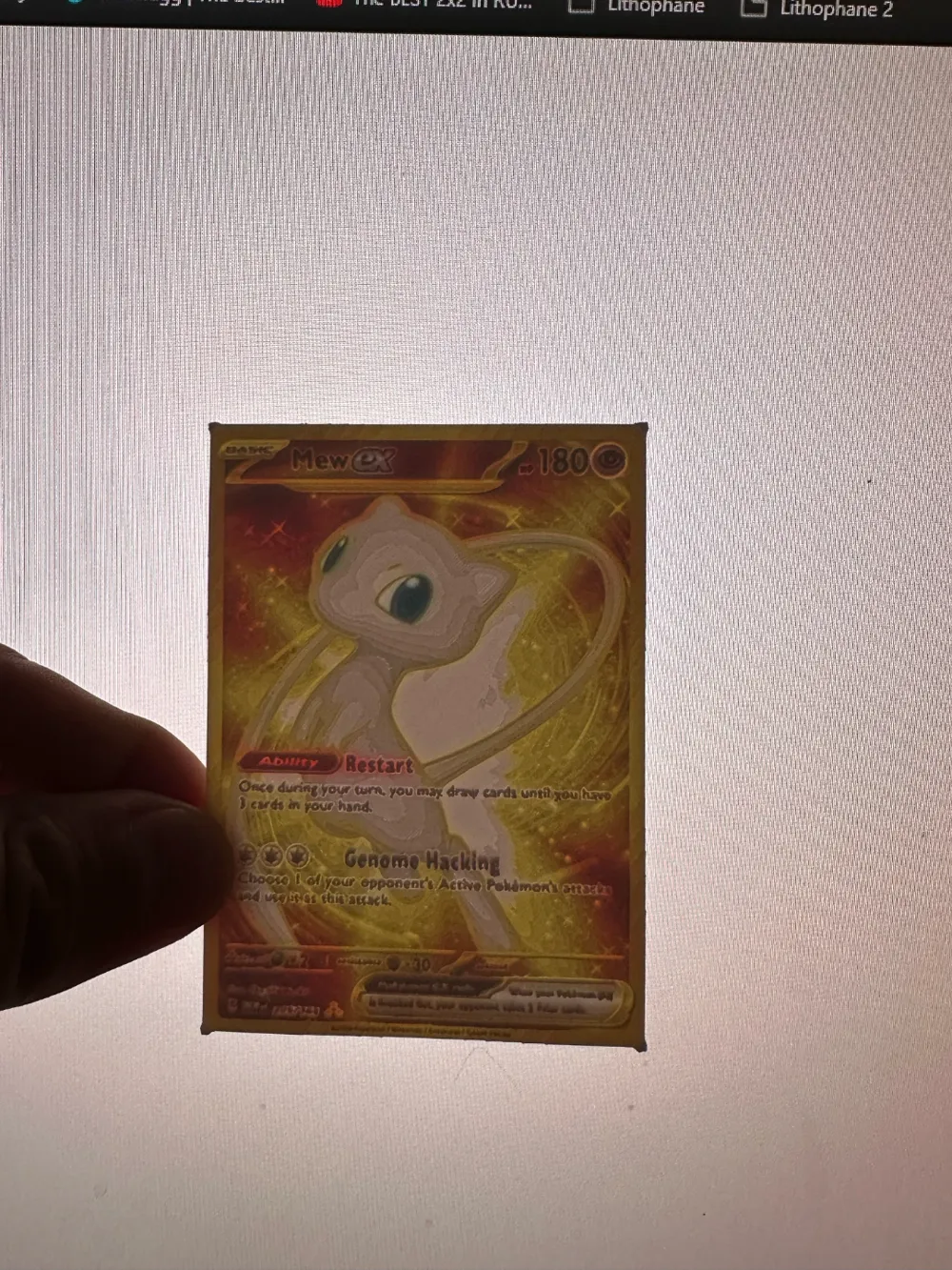 Mew EX (151 Gold) Pokemon Card Lithophane by thatguy08 - MakerWorld
