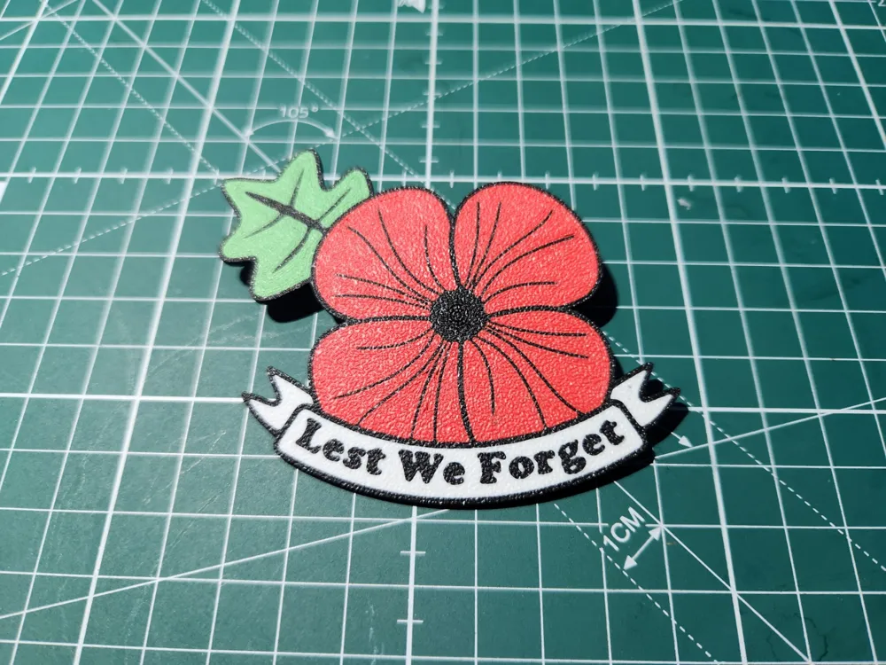 Poppy Pin Badge by WT 3d Print Designs MakerWorld: Download Free 3D Models