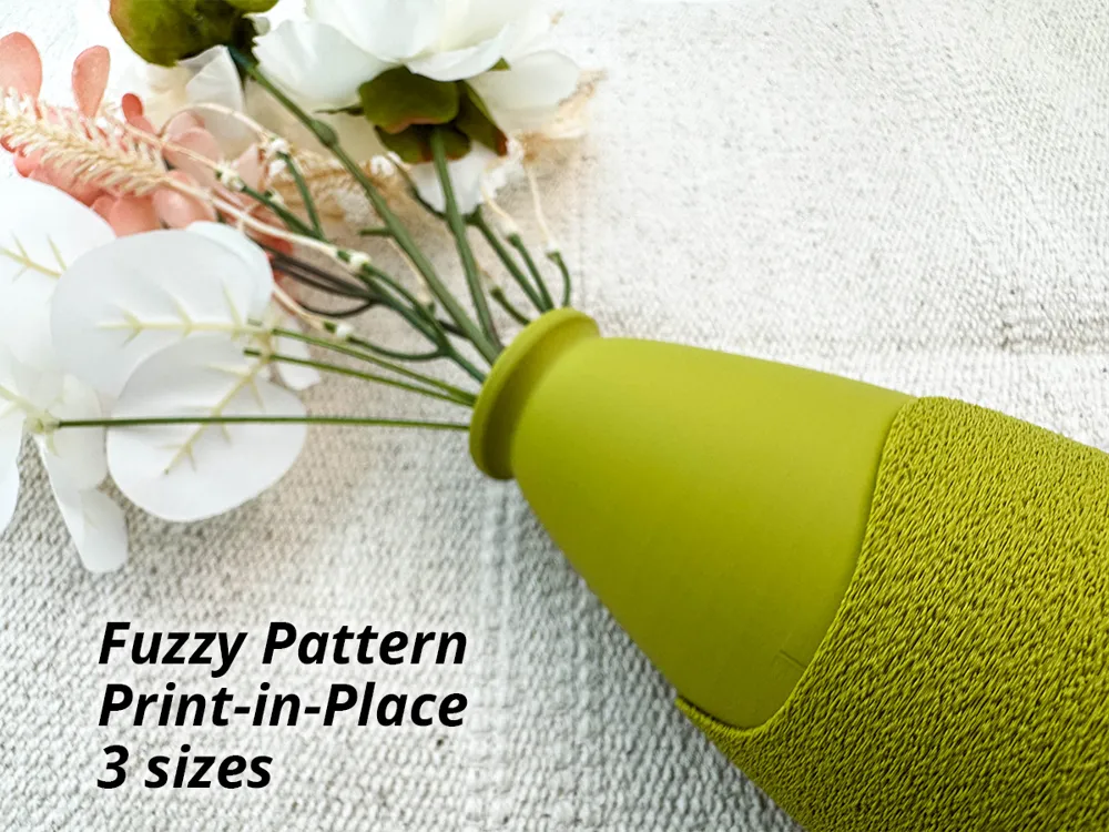 Fuzzy Pattern Milk Bottle Vase (Multi Texture) by S&J Makes - MakerWorld