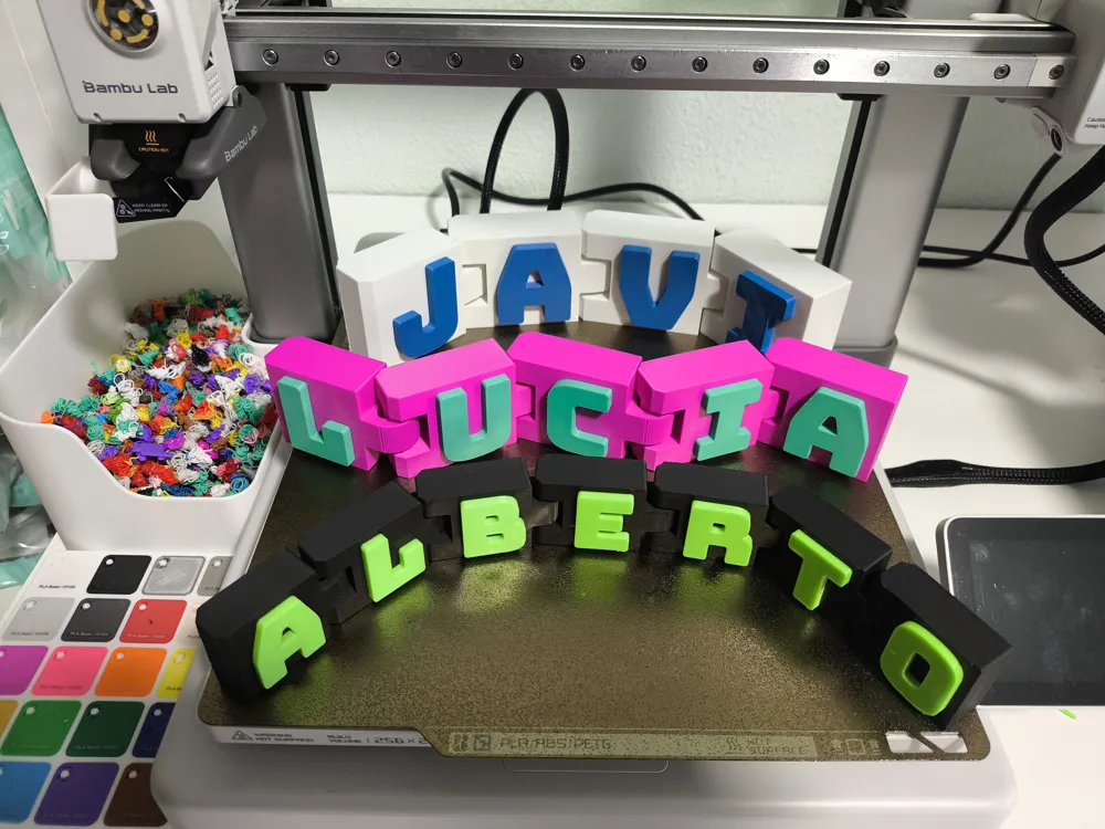 Articulated keychain, with personalized name - Free 3D Print Model ...