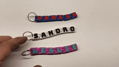 Articulated keychain, with personalized name - Free 3D Print Model ...
