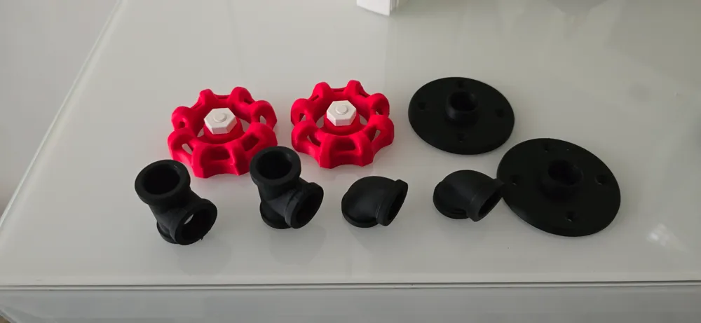 Industrial Pipe Wall mount w/ Knob Valves Modular by Paul MakerWorld ...