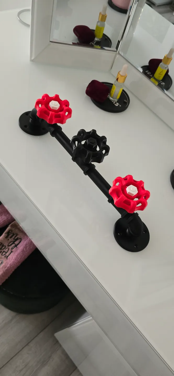 Industrial Pipe Wall mount w/ Knob Valves Modular by Paul MakerWorld ...