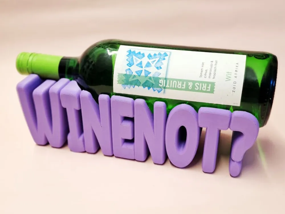 WINENOT? – Minimalist Wine Bottle Holder - Free 3D Print Model - MakerWorld
