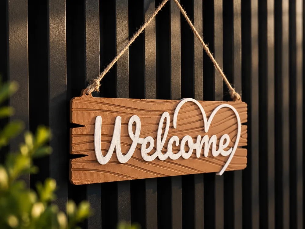 Wooden Customizable Sign | 6 Versions - Free 3D Print Model - MakerWorld