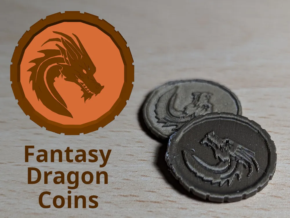Fantasy Dragon Coins - Free 3D Print Model - MakerWorld